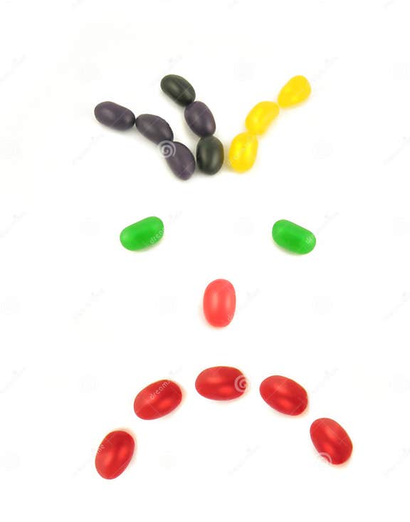 Sad face jelly beans stock photo. Image of frowning, treats - 2362870