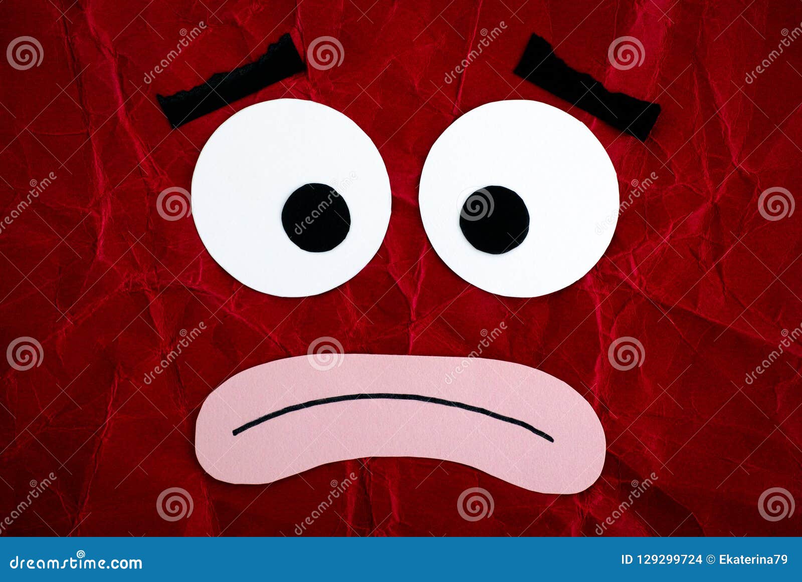 Sad face made from paper. stock illustration. Illustration of ...