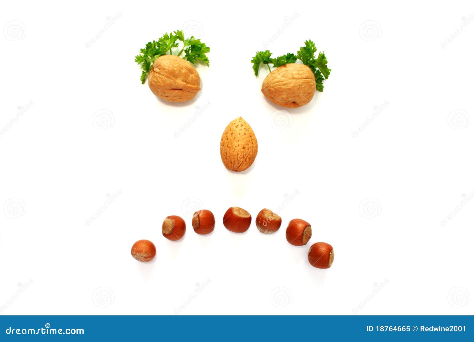Sad Face Made Whith Help of Nuts Stock Image - Image of nuts ...