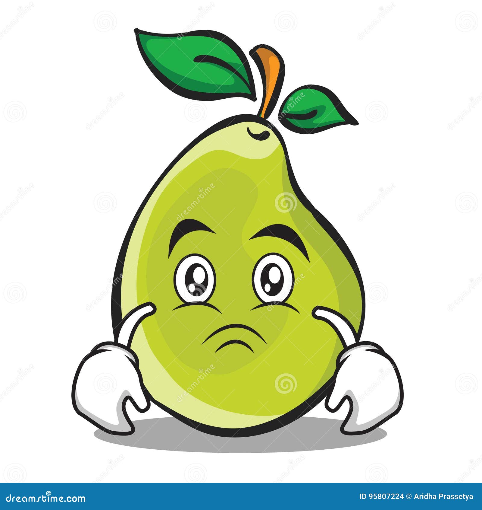 Sad Face Pear Character Cartoon Stock Vector - Illustration of diet ...