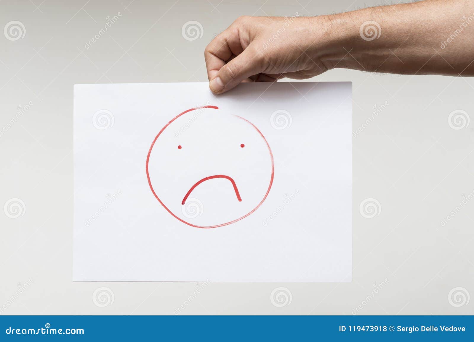 Sad face stock photo. Image of idea, notepad, message - 119473918
