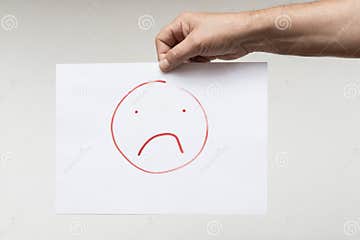 Sad face stock photo. Image of idea, notepad, message - 119473918