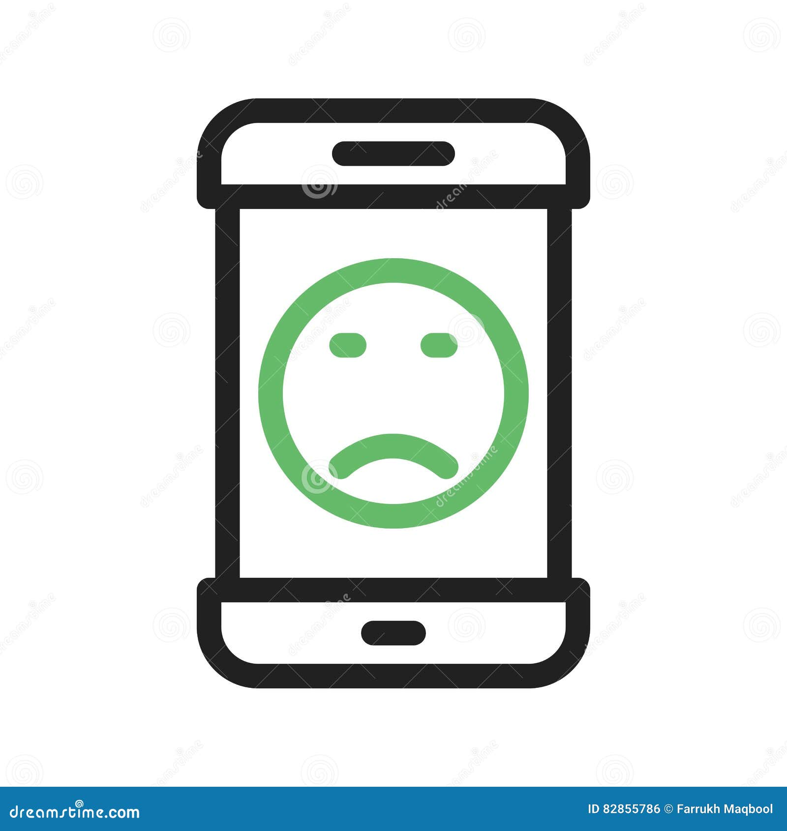 Sad Face stock vector. Illustration of smartphone, upset - 82855786
