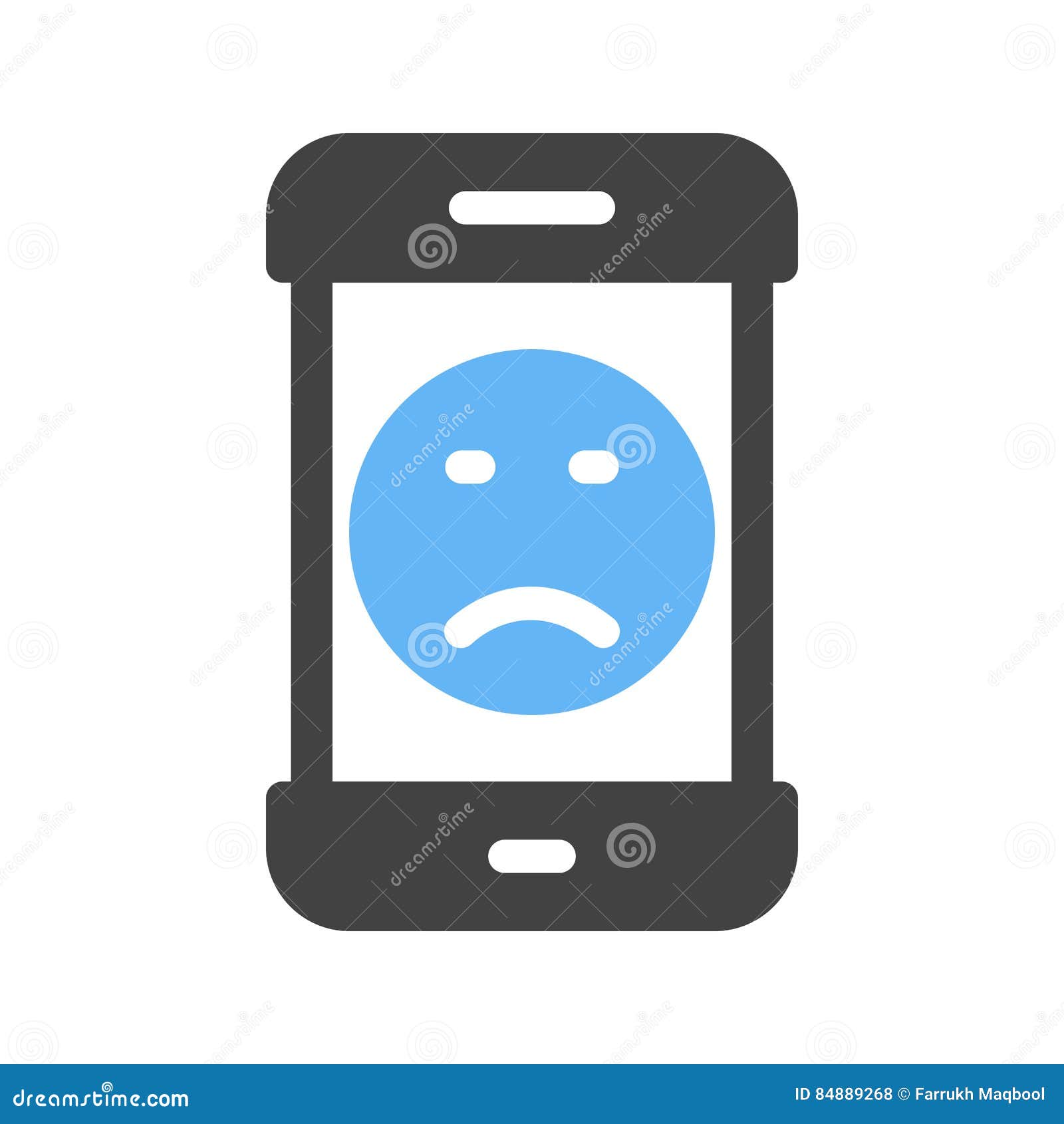 Sad Face stock vector. Illustration of expression, screen - 84889268