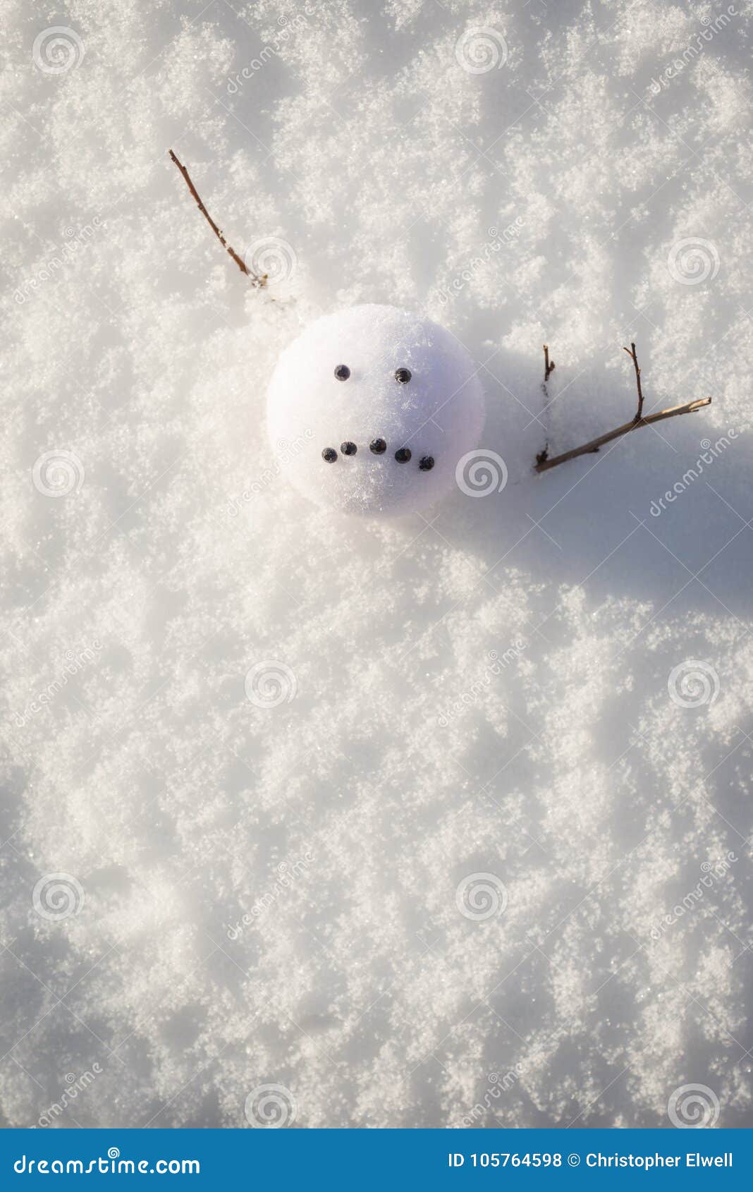 Sad Face Snowman Melting in Winter Sunshine Stock Photo - Image of ...