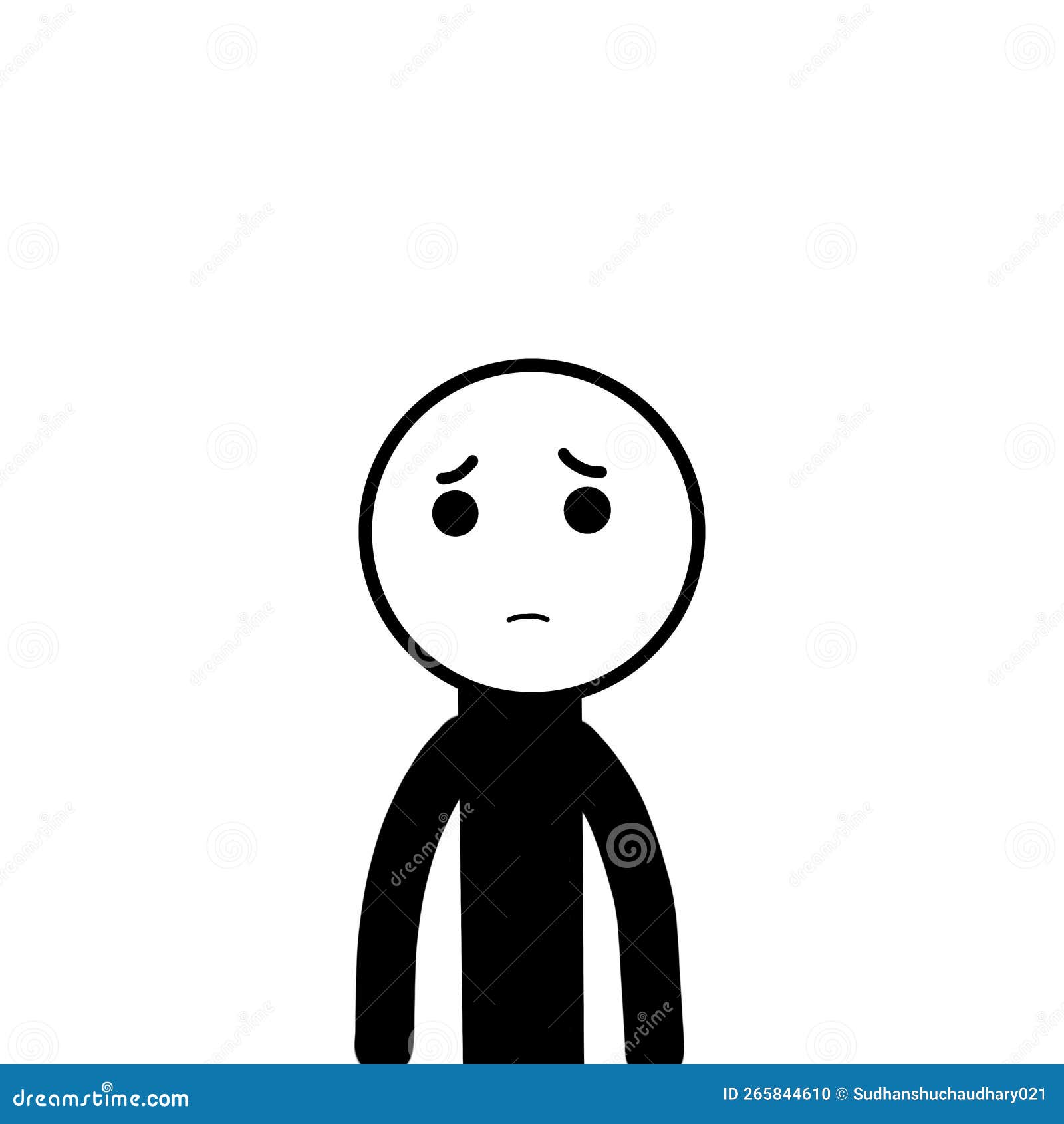 Sad face stickman stock illustration. Illustration of diagram - 265844610