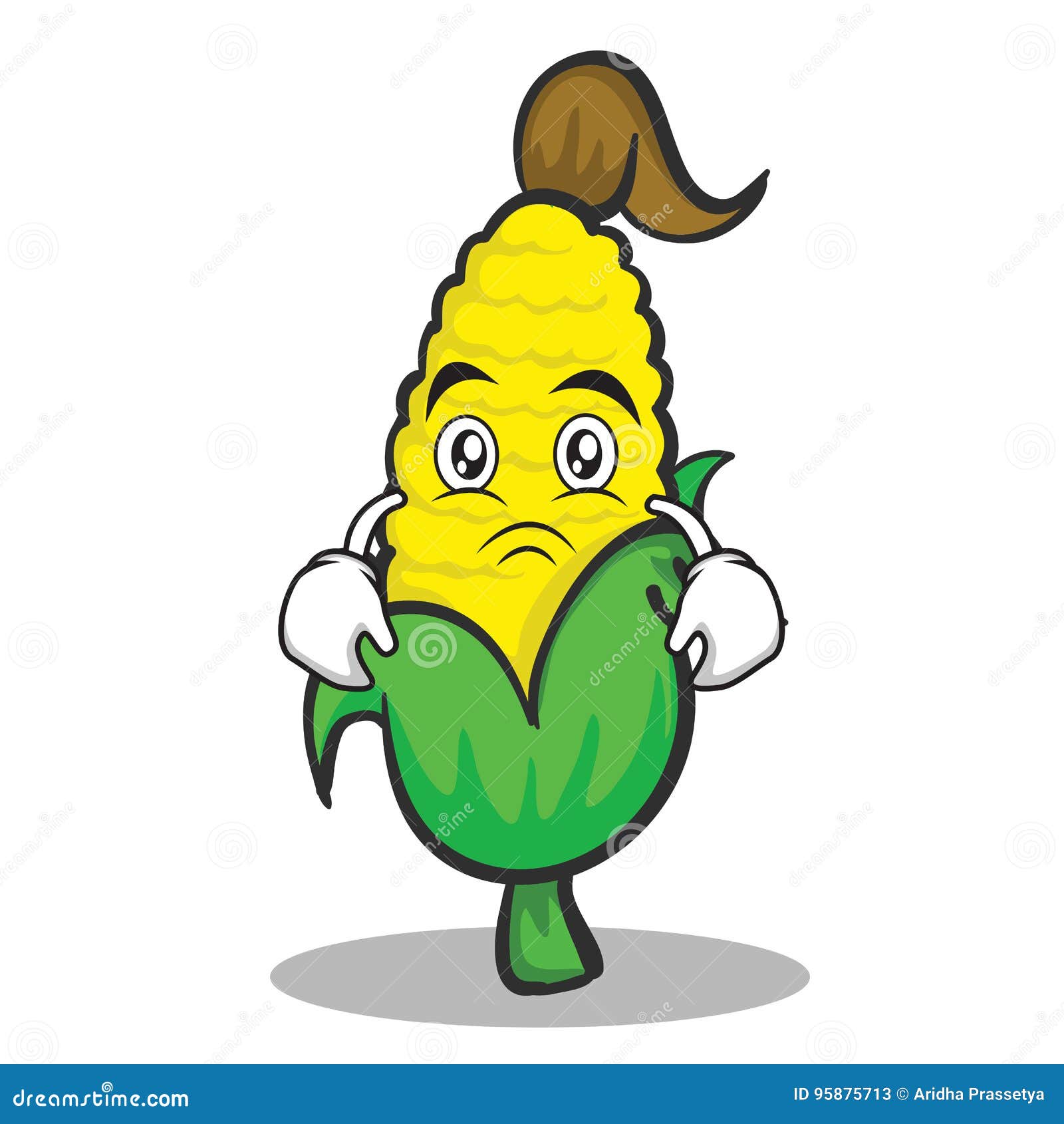 Sad Face Sweet Corn Character Cartoon Stock Vector - Illustration of ...