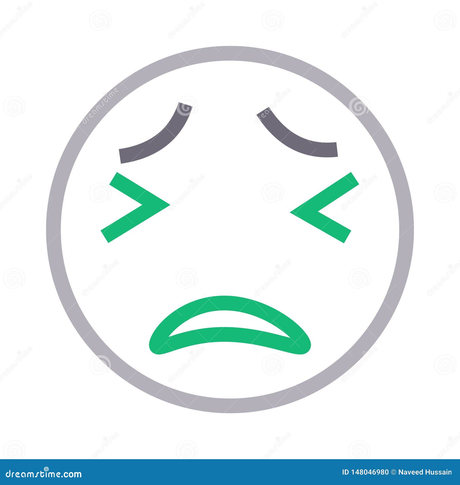 Sad Face Thin Color Line Vector Icon Stock Vector - Illustration of ...