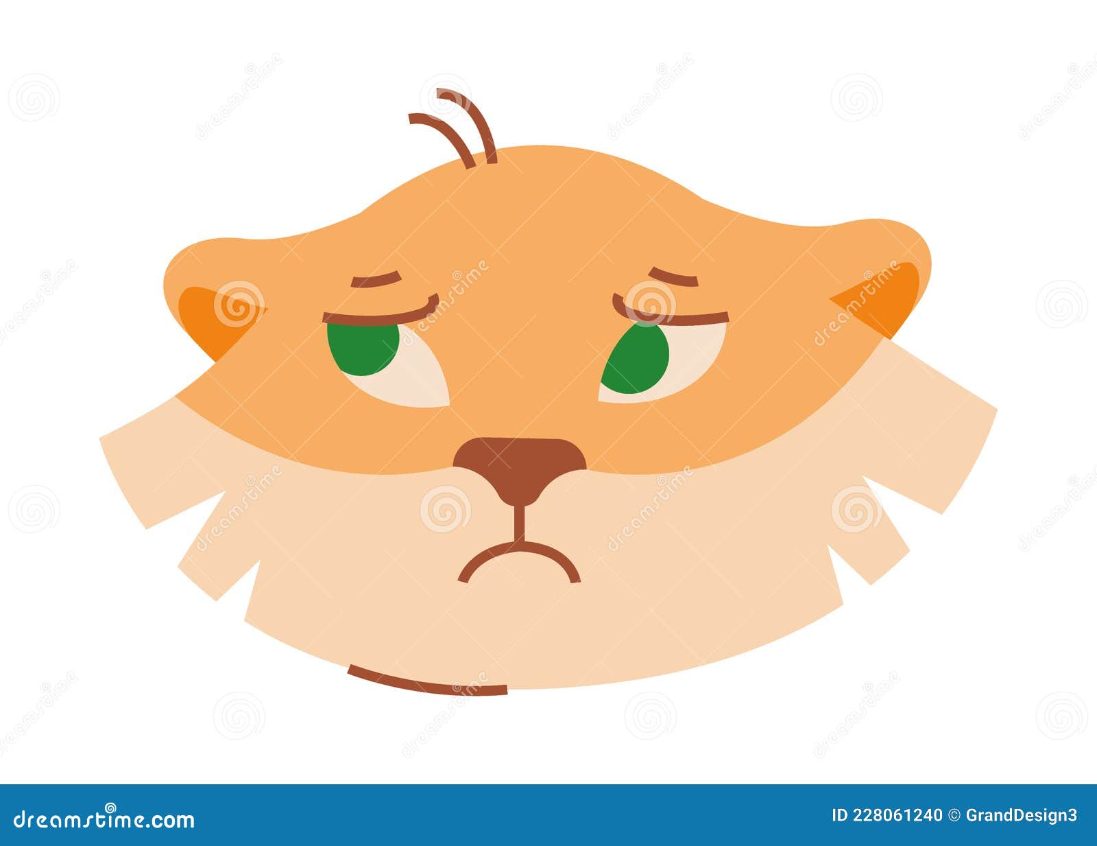 Sad Face of a Tiger. Vector Image. Stock Vector - Illustration of tabby ...