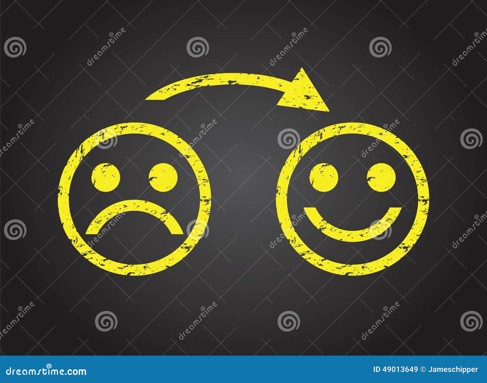 Sad face to a happy face stock vector. Illustration of face - 49013649