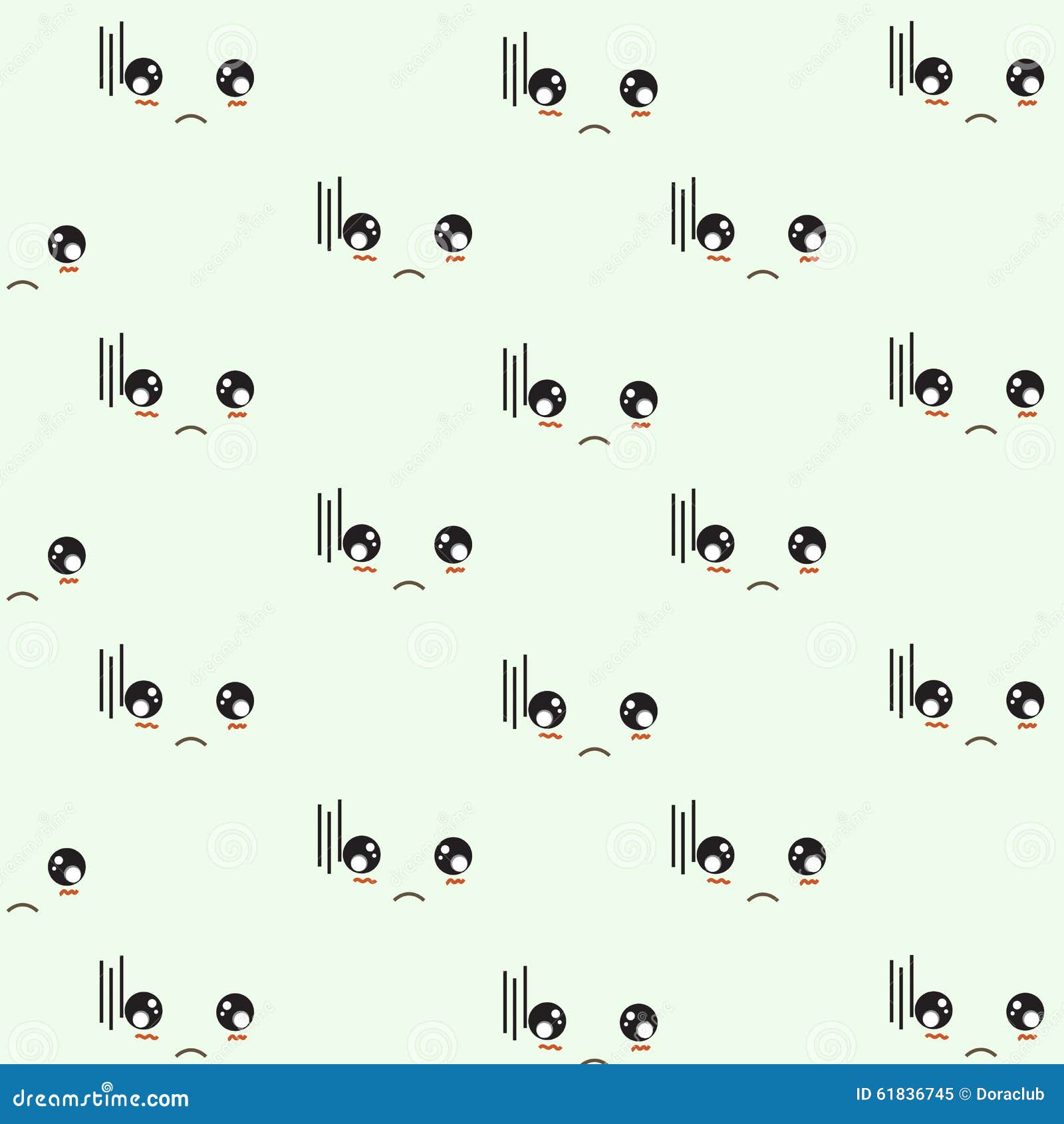 Sad faces pattern stock vector. Illustration of expression - 61836745