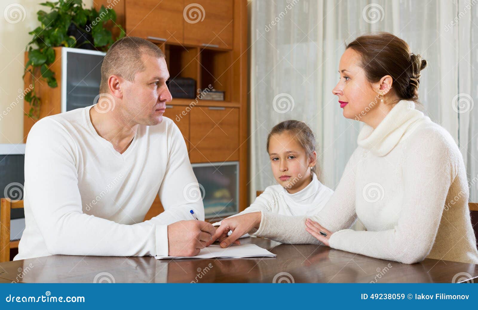 Sad Family Three Documents Stock Photos - Free & Royalty-Free Stock ...