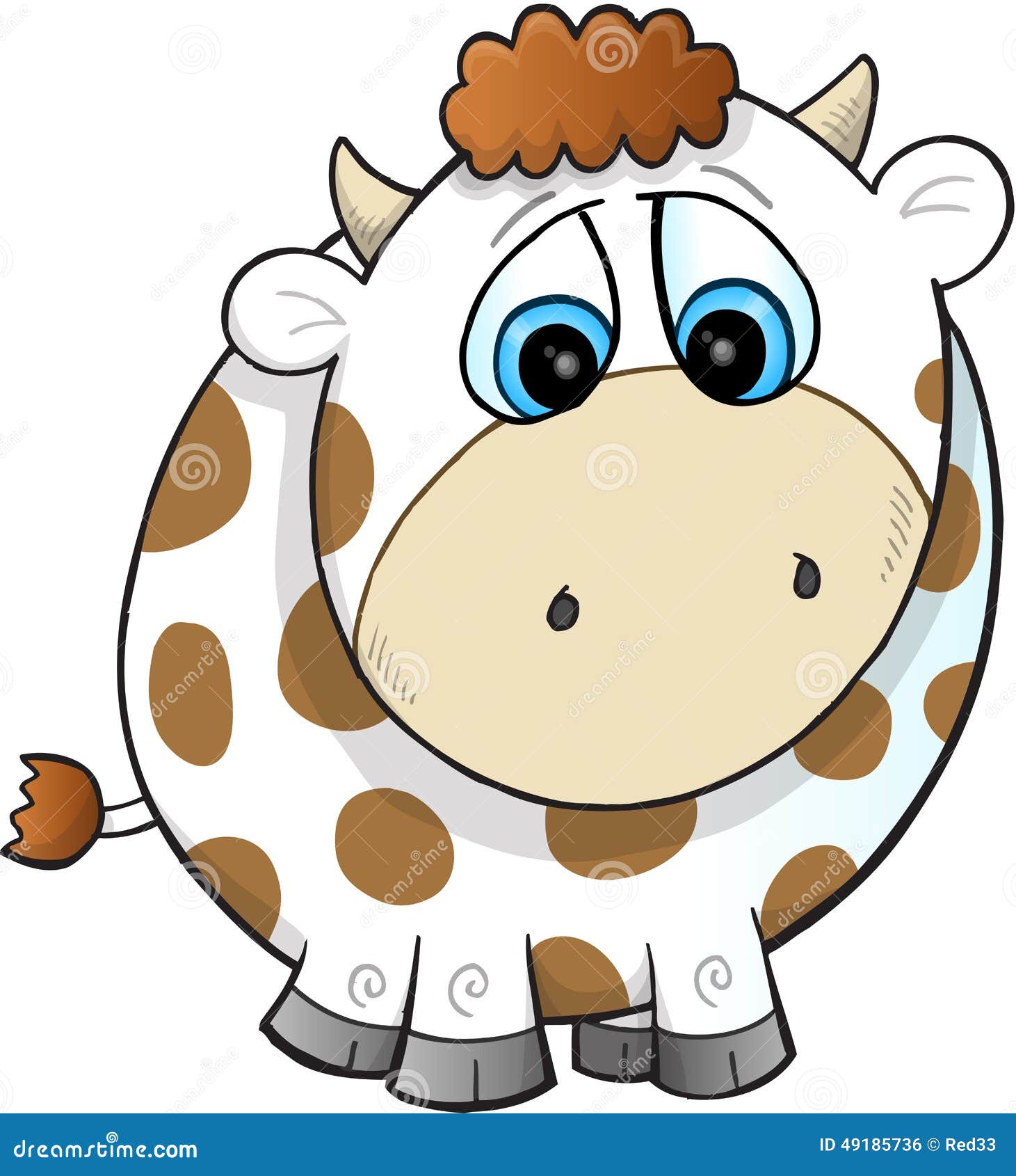Sad Farm Cow Vector stock vector. Illustration of spots - 49185736