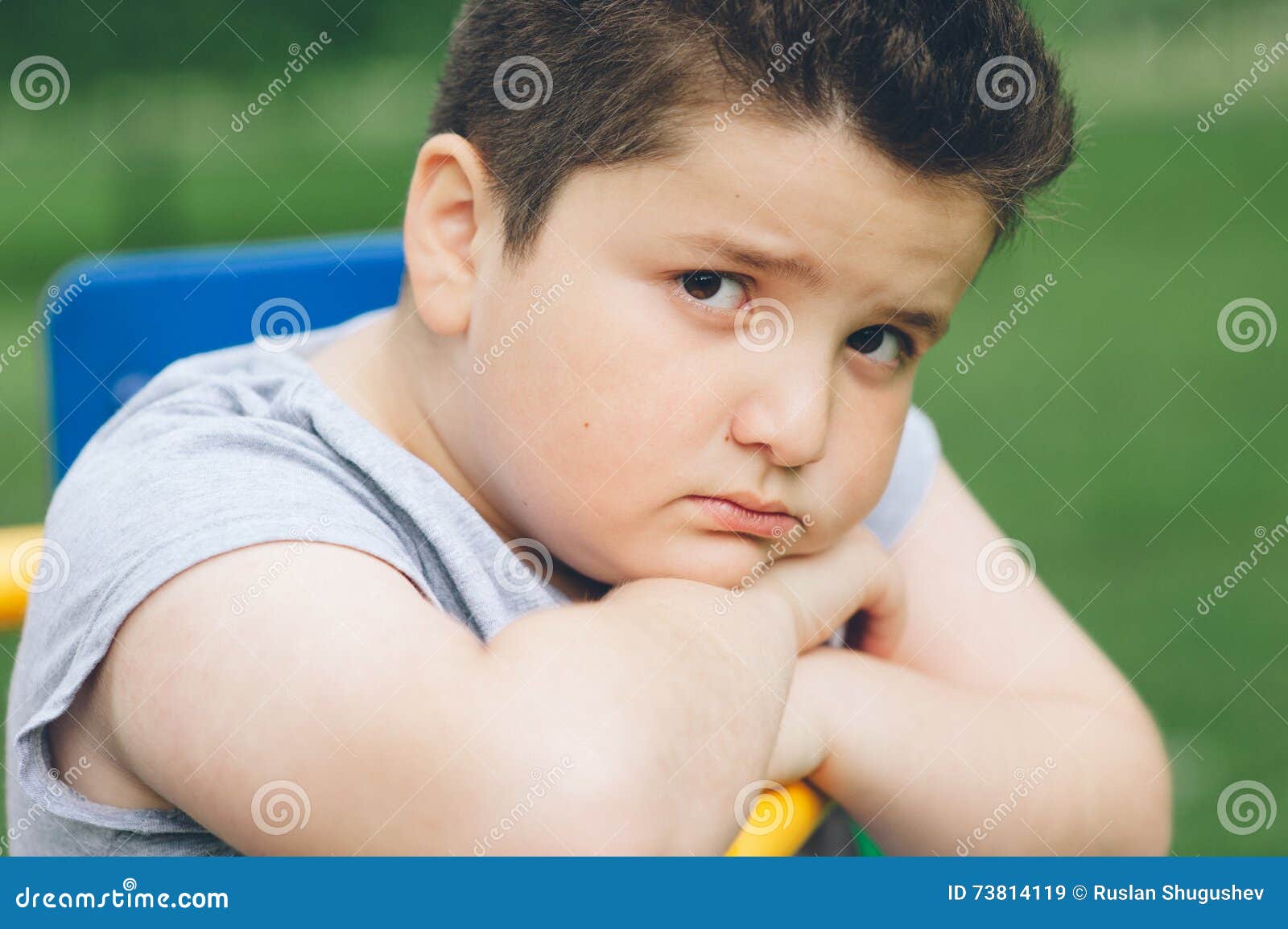 Sad Obese Child