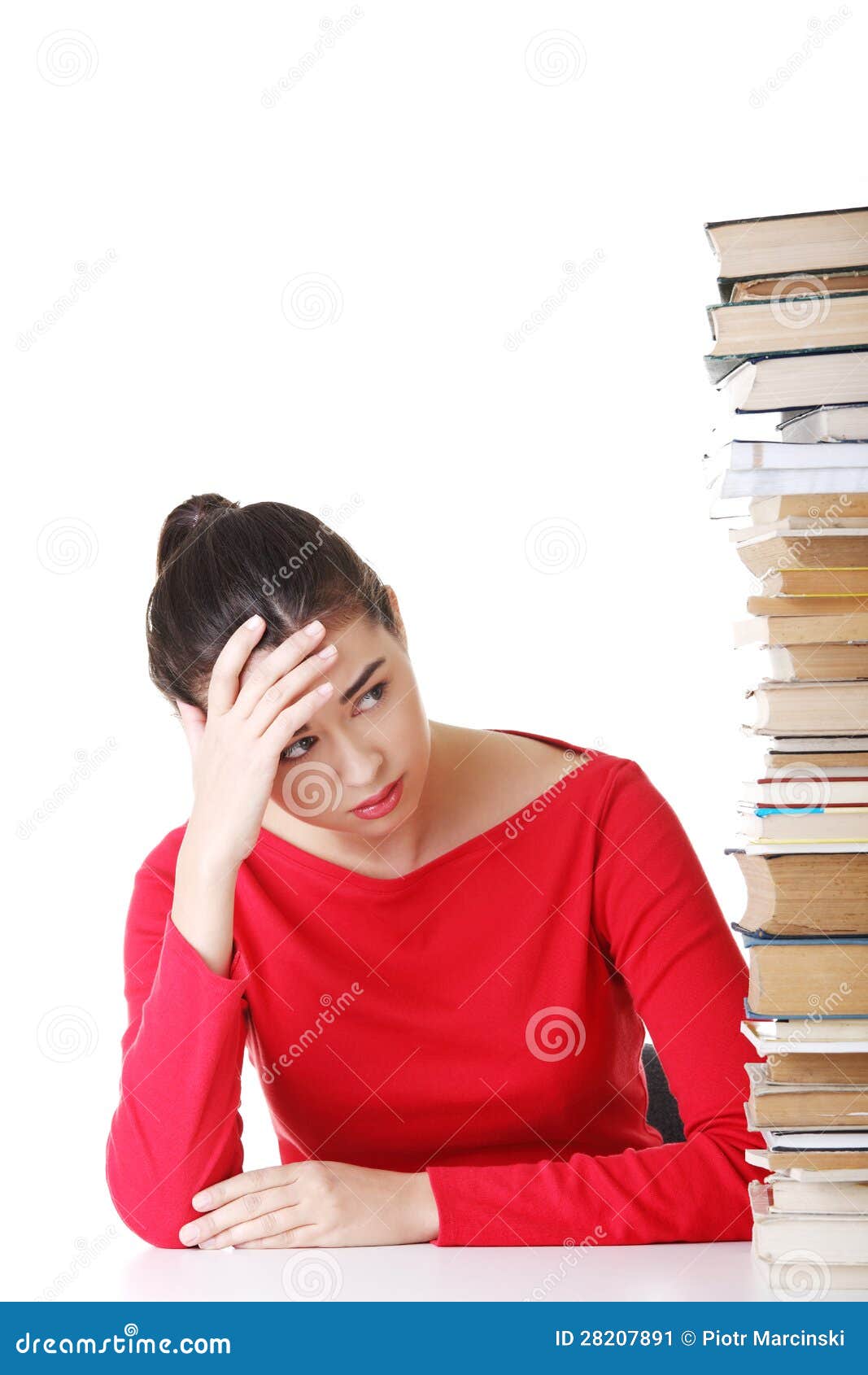 Sad Female Student with Learning Difficulties Stock Image - Image of ...