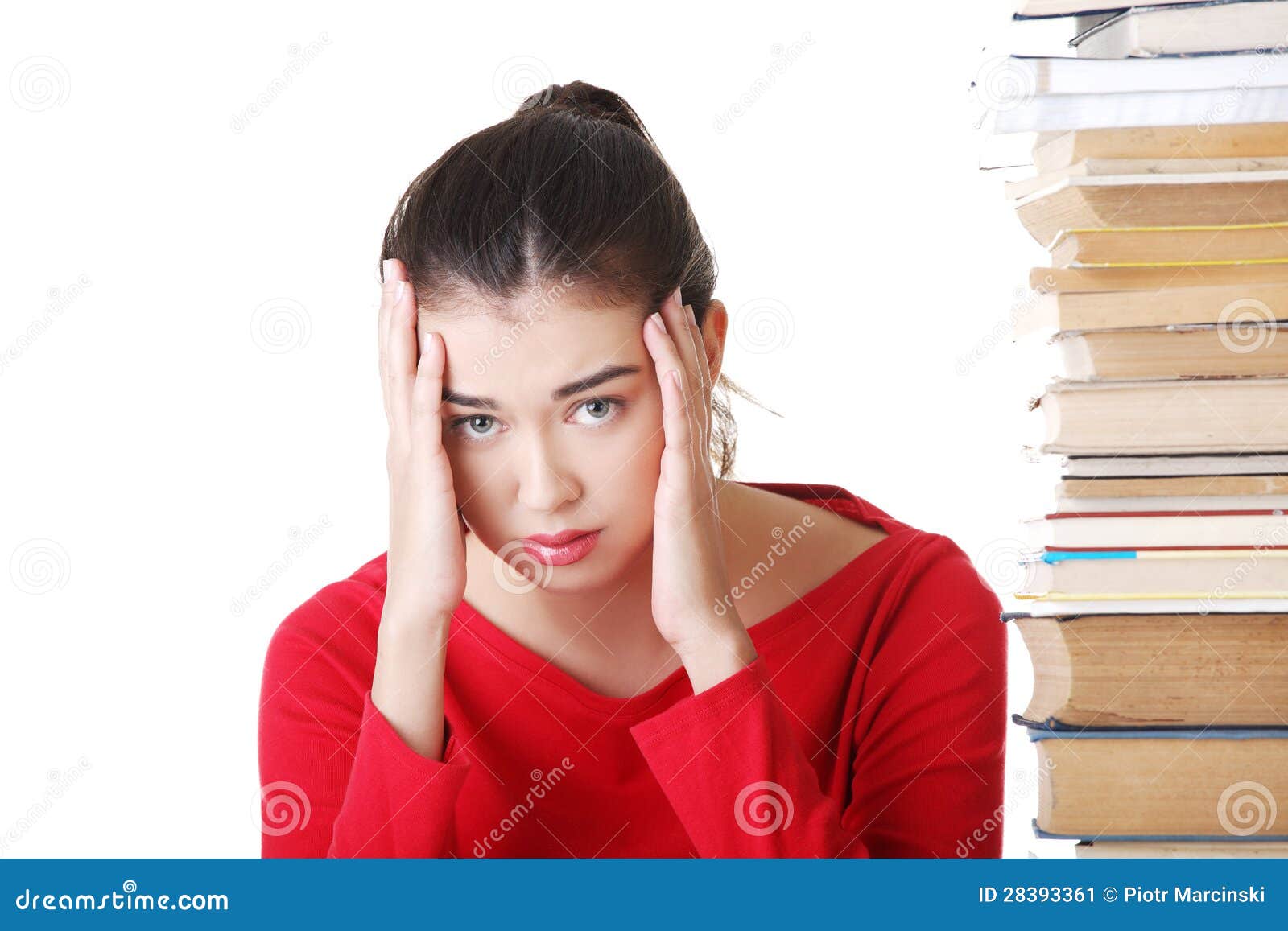 Sad Female Student with Learning Difficulties Stock Image - Image of ...