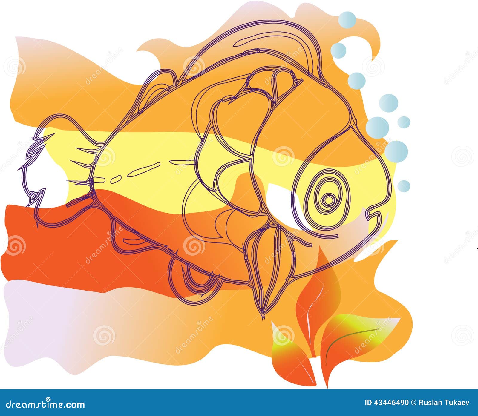 Sad fish stock vector. Illustration of graphic, cheerful - 43446490