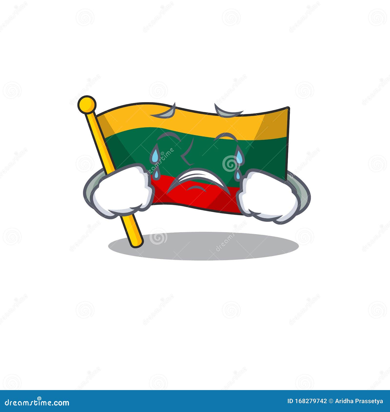 Sad of Flag Lithuania Cartoon Mascot Style Stock Vector - Illustration ...