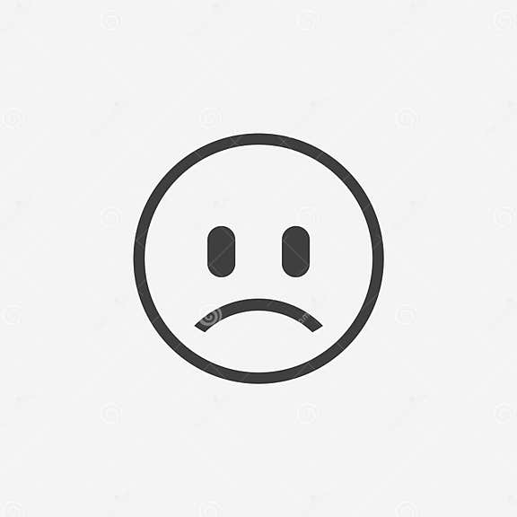 Sad flat face stock vector. Illustration of cartoon - 292579814