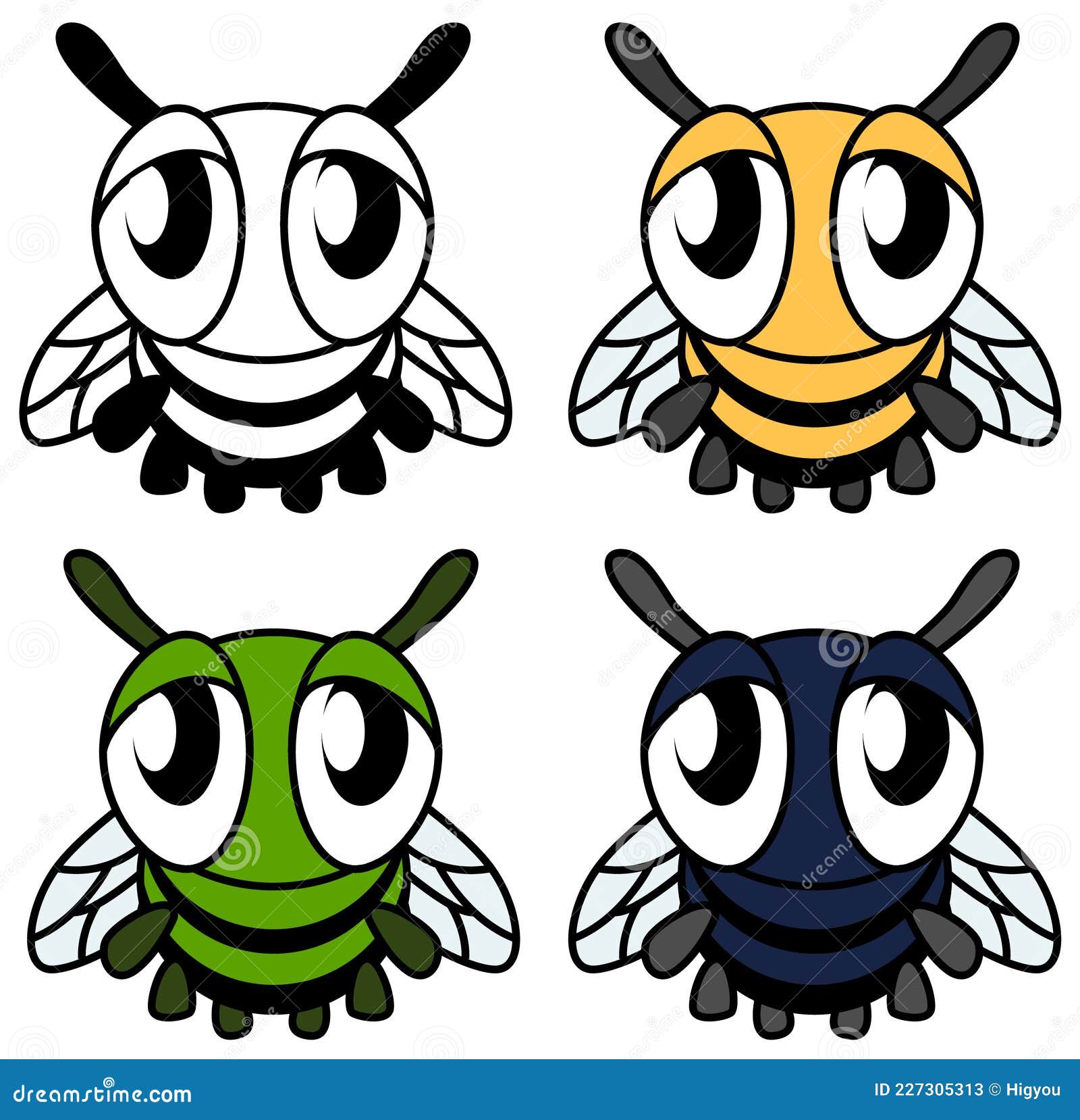 Sad Fly Cartoon Design Element Stock Vector - Illustration of variety ...
