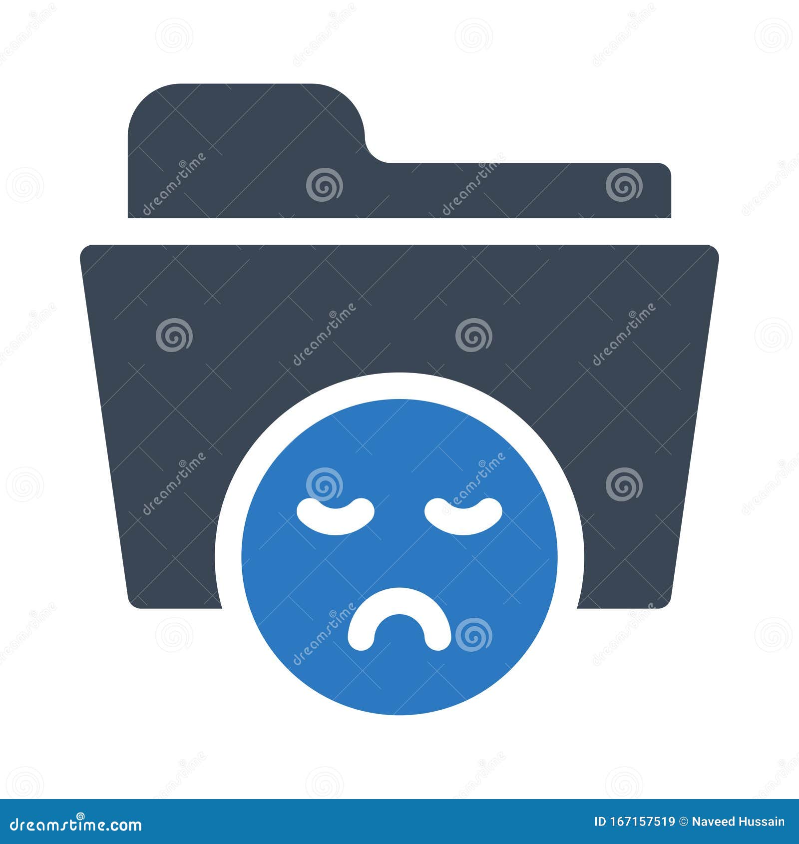 Sad Folder Vector Glyph Color Icon Stock Illustration - Illustration of ...