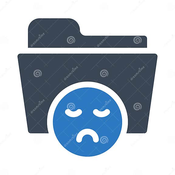 Sad Folder Vector Glyph Color Icon Stock Illustration - Illustration of ...