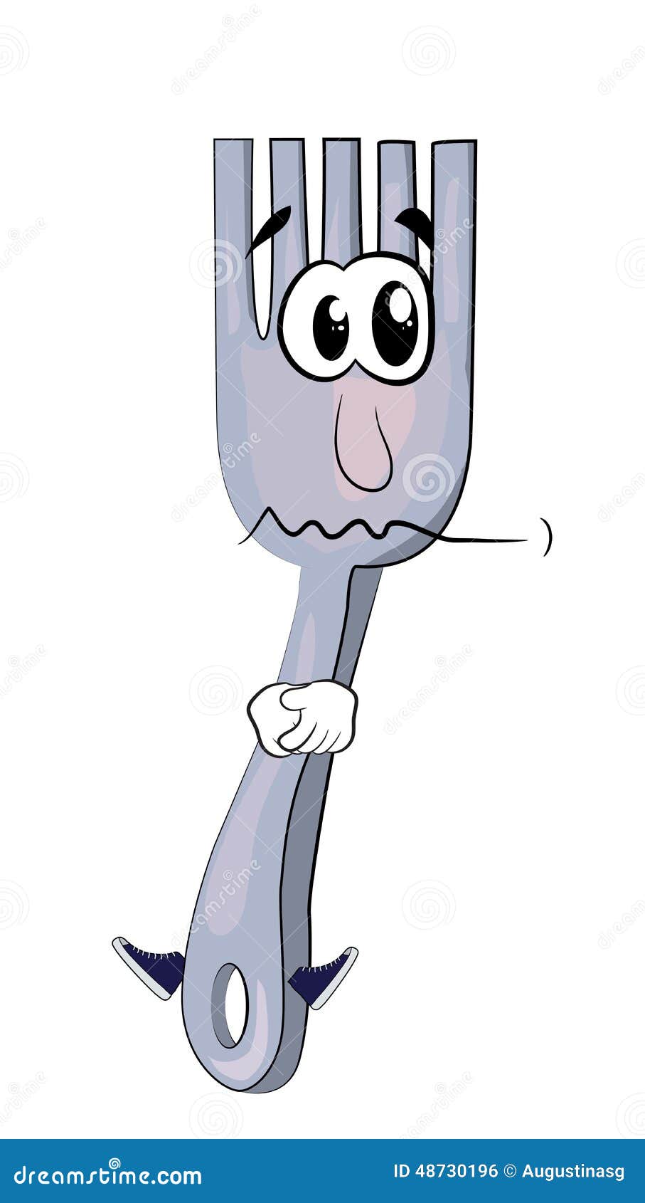 Sad fork cartoon stock illustration. Illustration of upset - 48730196
