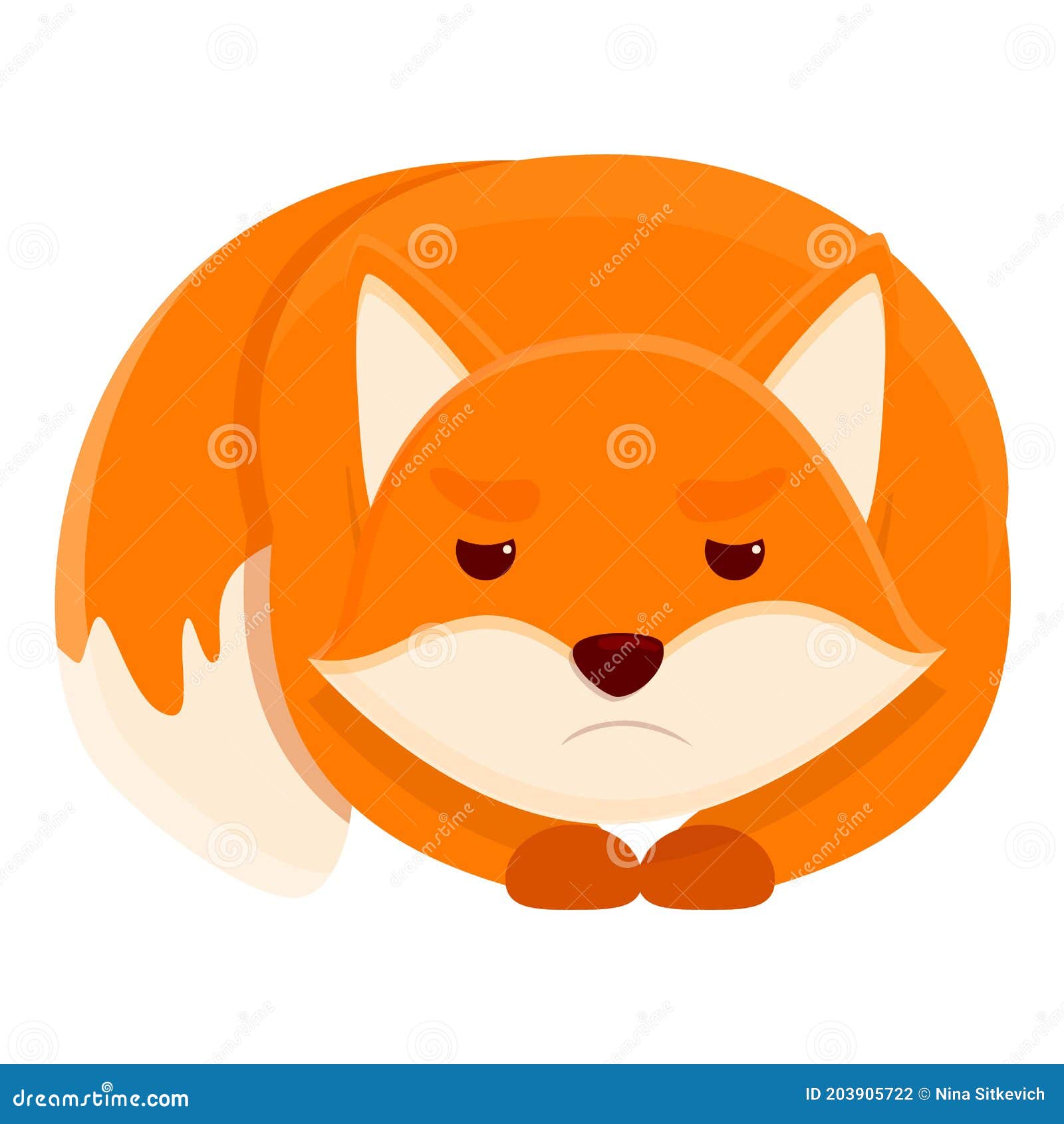 Sad Fox Icon, Cartoon Style Stock Vector - Illustration of mood, laugh ...