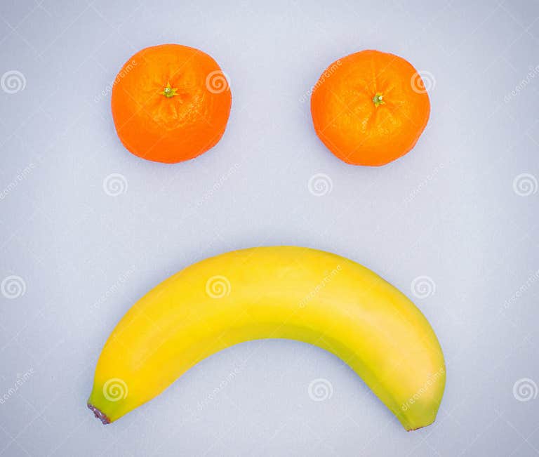 Sad fruit face stock photo. Image of food, healthy, cute - 22823168