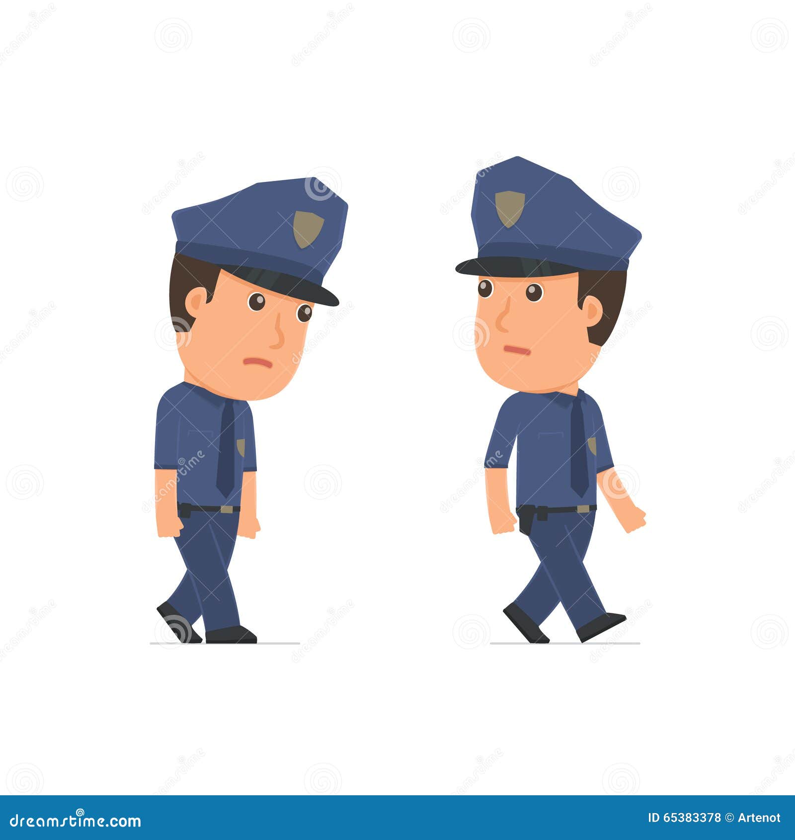 Sad and Frustrated Character Officer Goes and Drags Stock Illustration ...