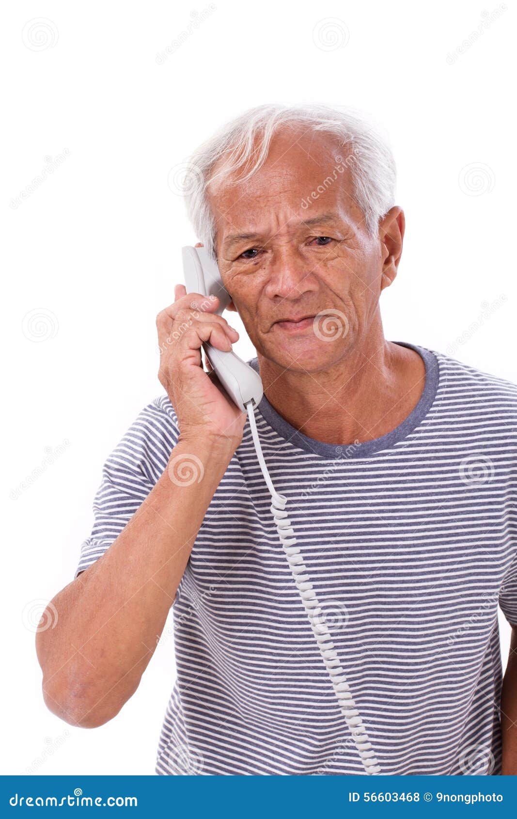Sad, Frustrated, Negative Senior Old Man Using Telephone Stock Photo ...