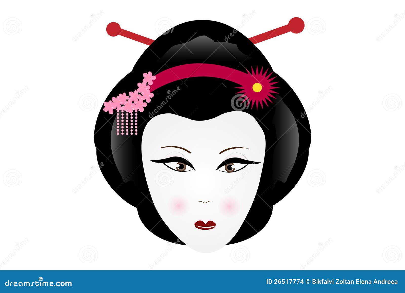 Sad Geisha stock vector. Illustration of girl, design - 26517774