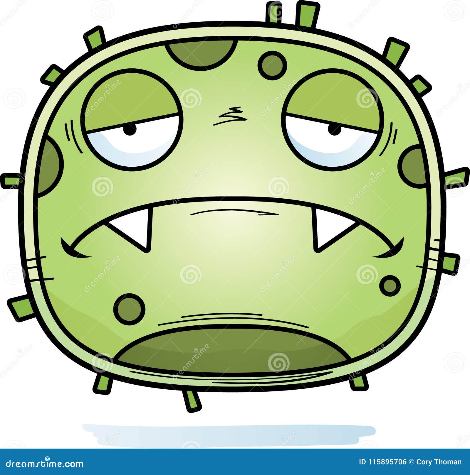 Sad Germ Microbe stock vector. Illustration of frowning - 115895706