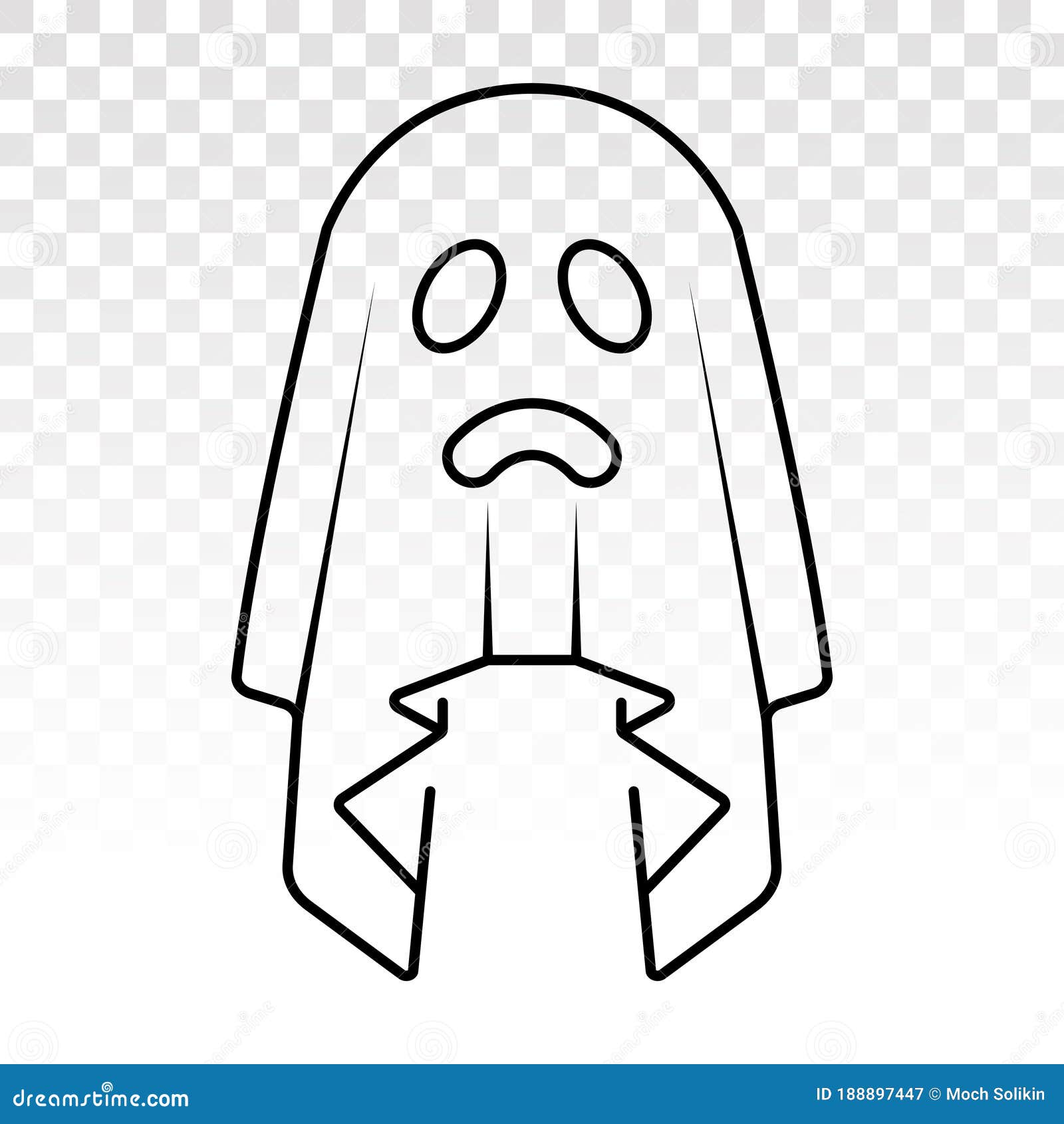 Sad Ghost / Phantom Apparition - Line Art Vector Icon For Apps And ...