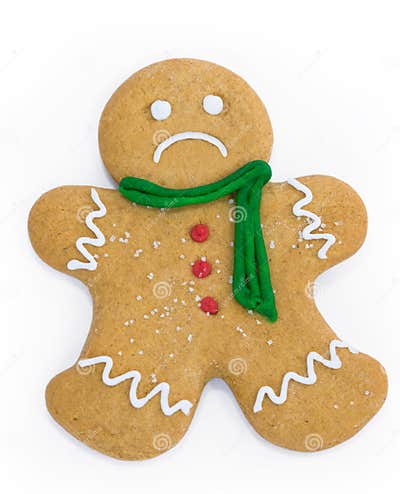 Sad gingerbread man stock photo. Image of cold, frightened - 7310140