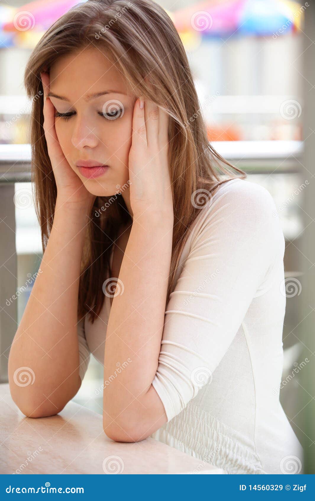 Sad girl stock image. Image of hair, expressing, charming - 14560329