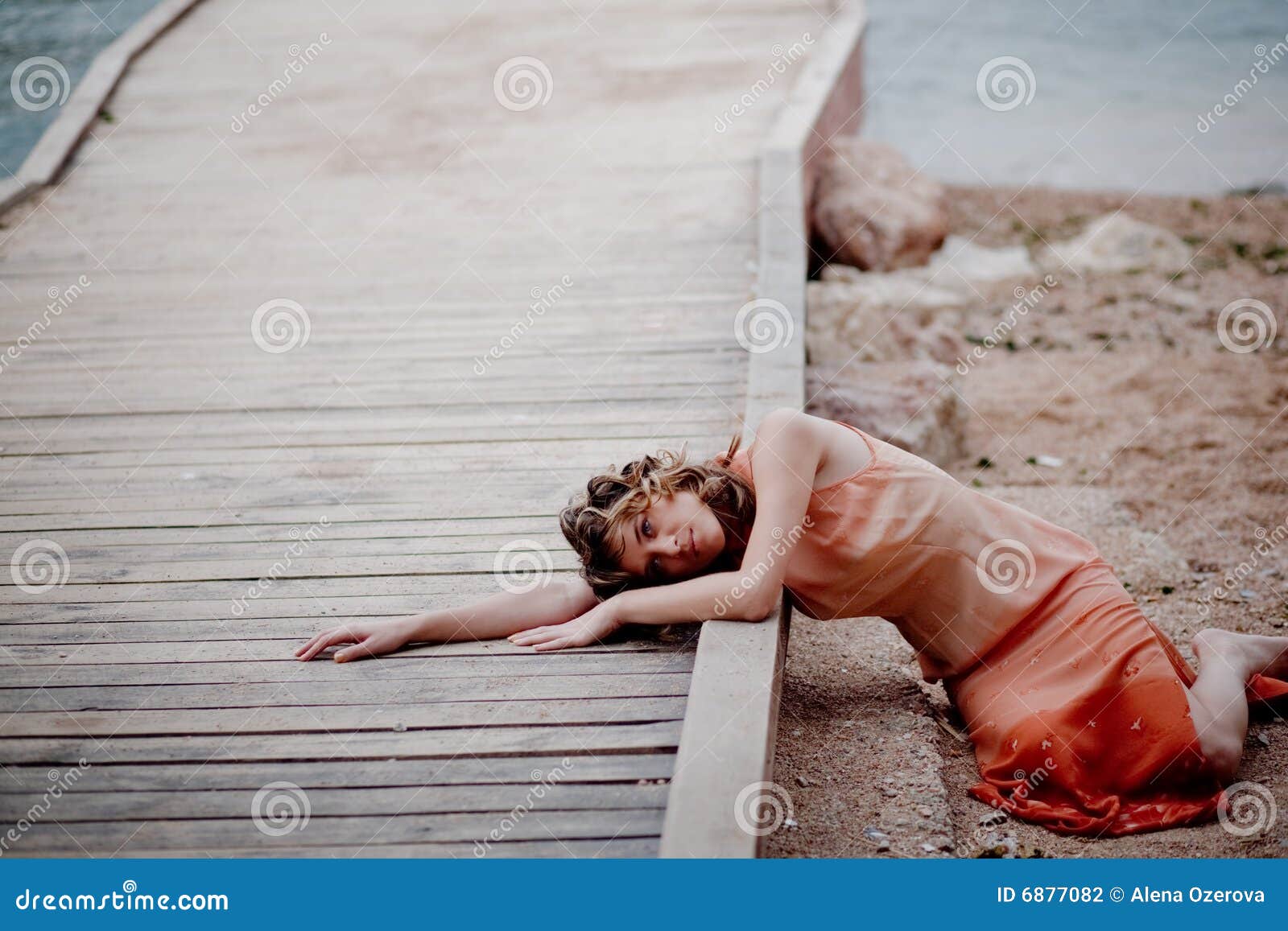 Sad girl on beach stock photo. Image of beauty, fashion - 6877082