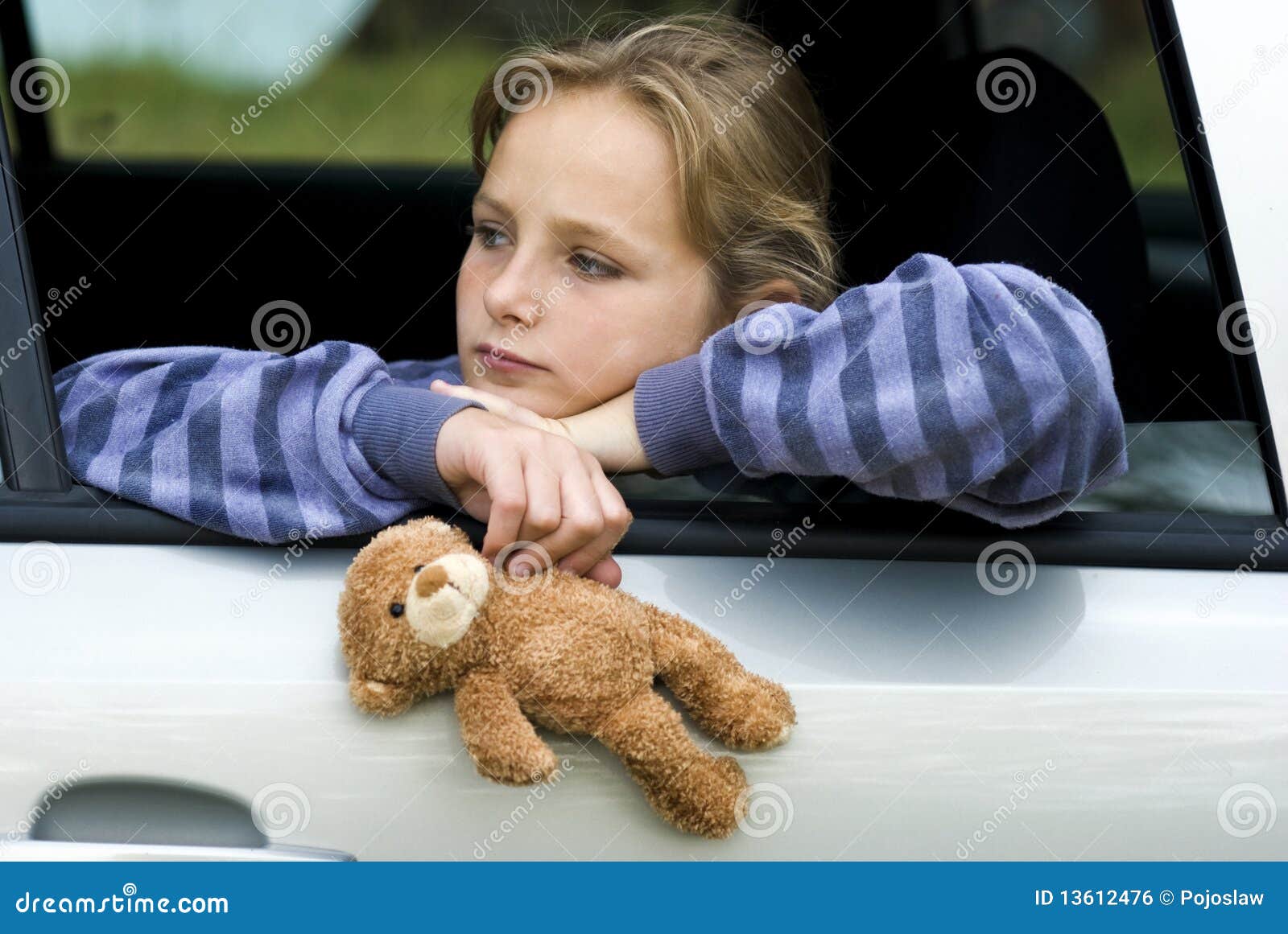 Sad girl in car stock photo. Image of cute, depression - 13612476