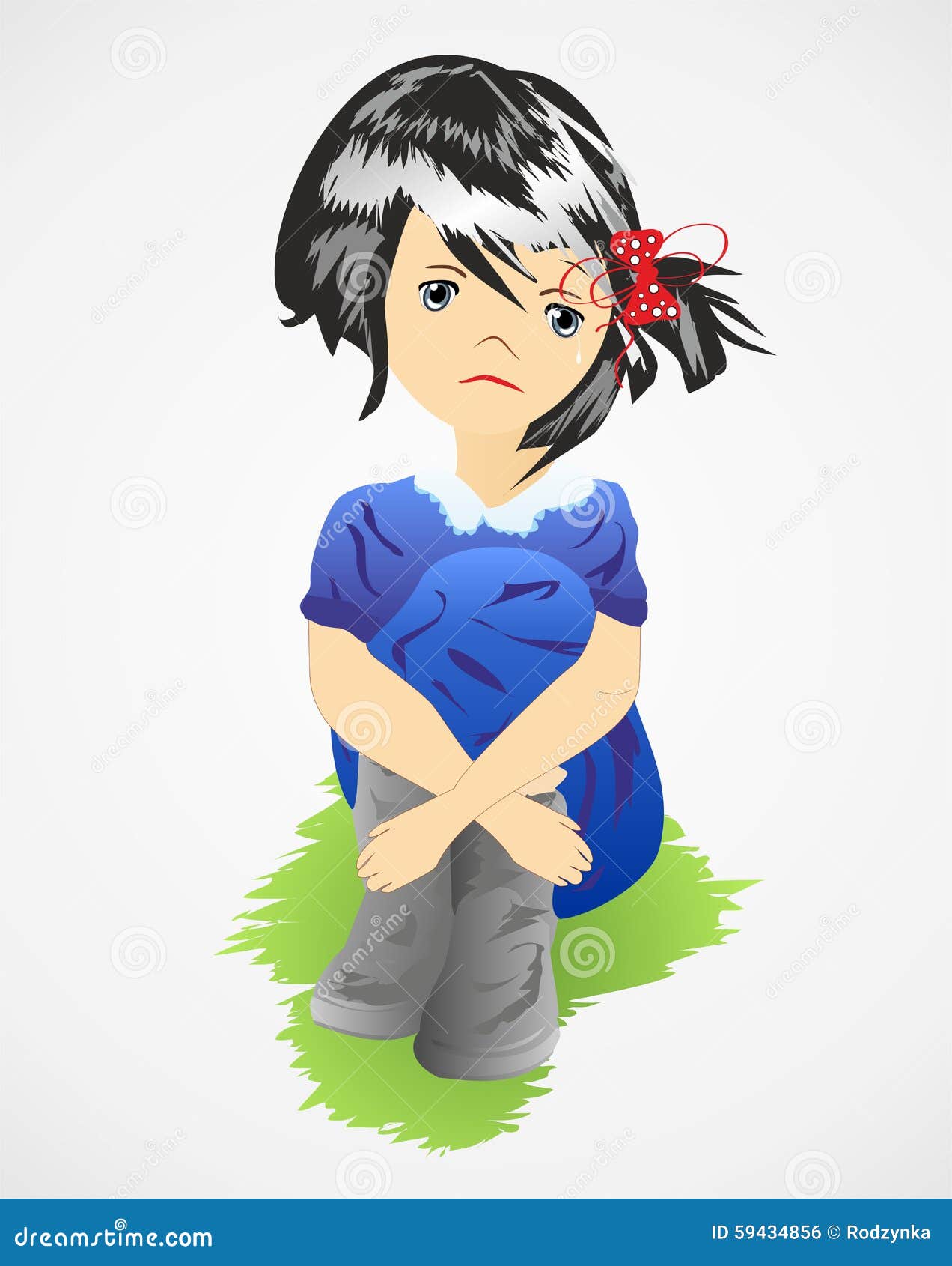 Sad girl stock illustration. Illustration of tear, child - 59434856