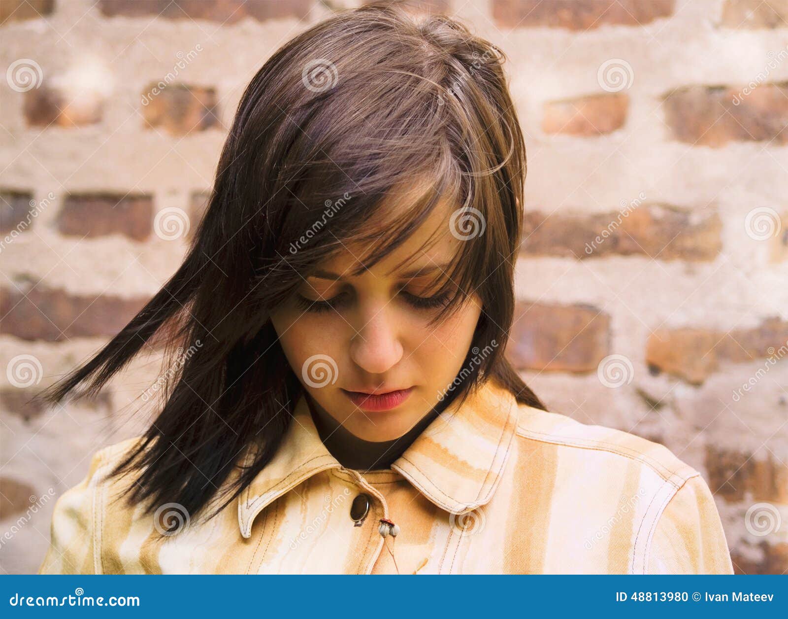 Sad girl looking down stock photo. Image of 1000000512 - 48813980