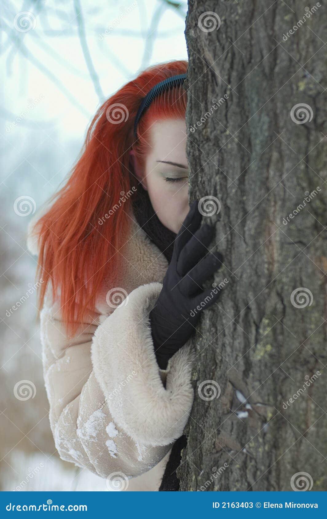 Sad girl near a tree stock image. Image of cloth, depression - 2163403
