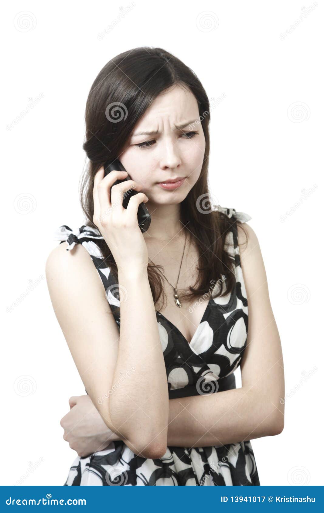 Sad girl on phone stock image. Image of beauty, upset - 13941017