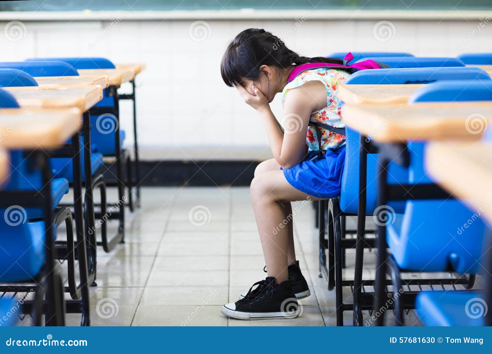 Sad Girl Sitting in the Classroom Stock Photo - Image of lifestyle ...