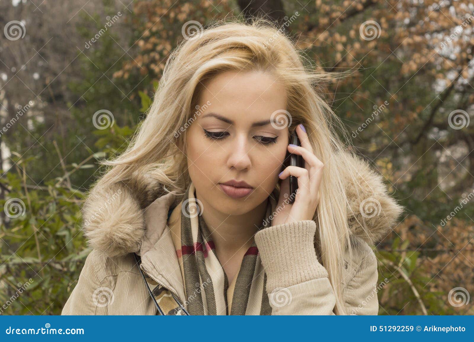 Sad Girl Talking on Mobile Phone Stock Image - Image of relationship ...