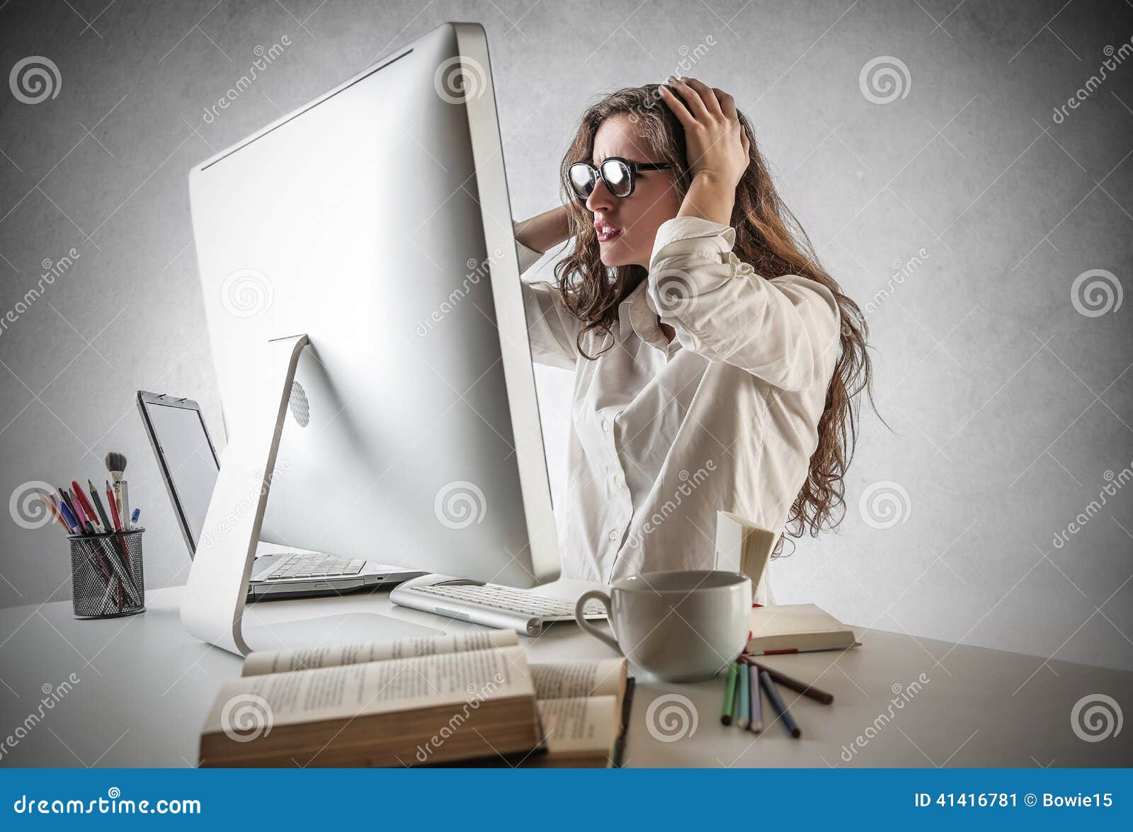 Sad girl stock image. Image of study, white, student - 41416781