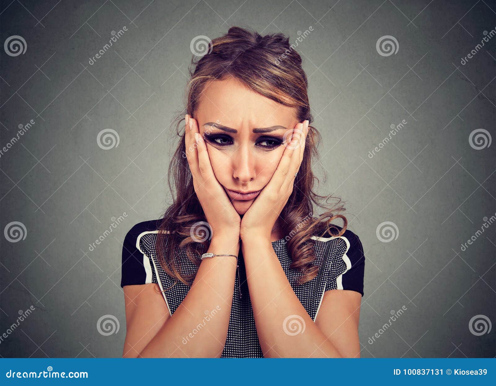 Sad Gloomy Woman Looking Down Stock Image - Image of emotion, dismay ...