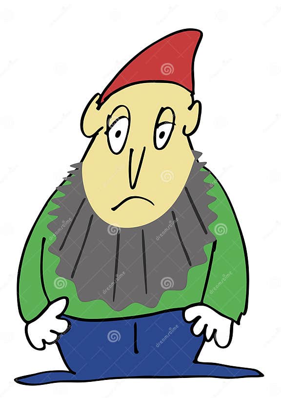 Sad gnome stock vector. Illustration of cartoon, cutout - 16144667