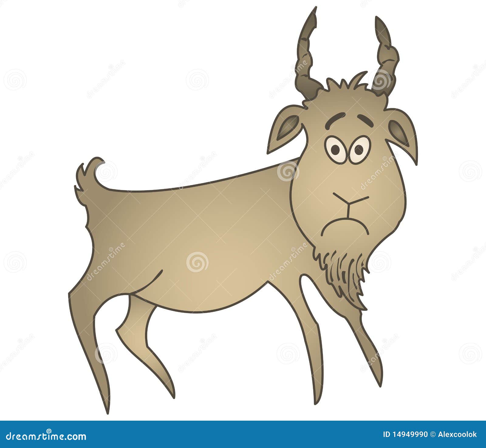 Sad goat stock vector. Illustration of muzzle, brute - 14949990