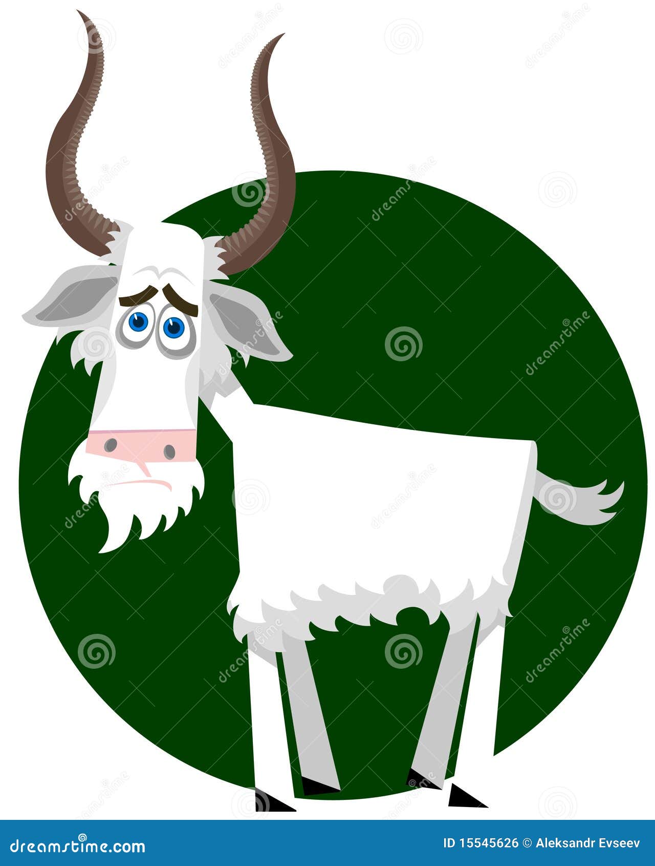 Sad goat stock vector. Illustration of white, painting - 15545626