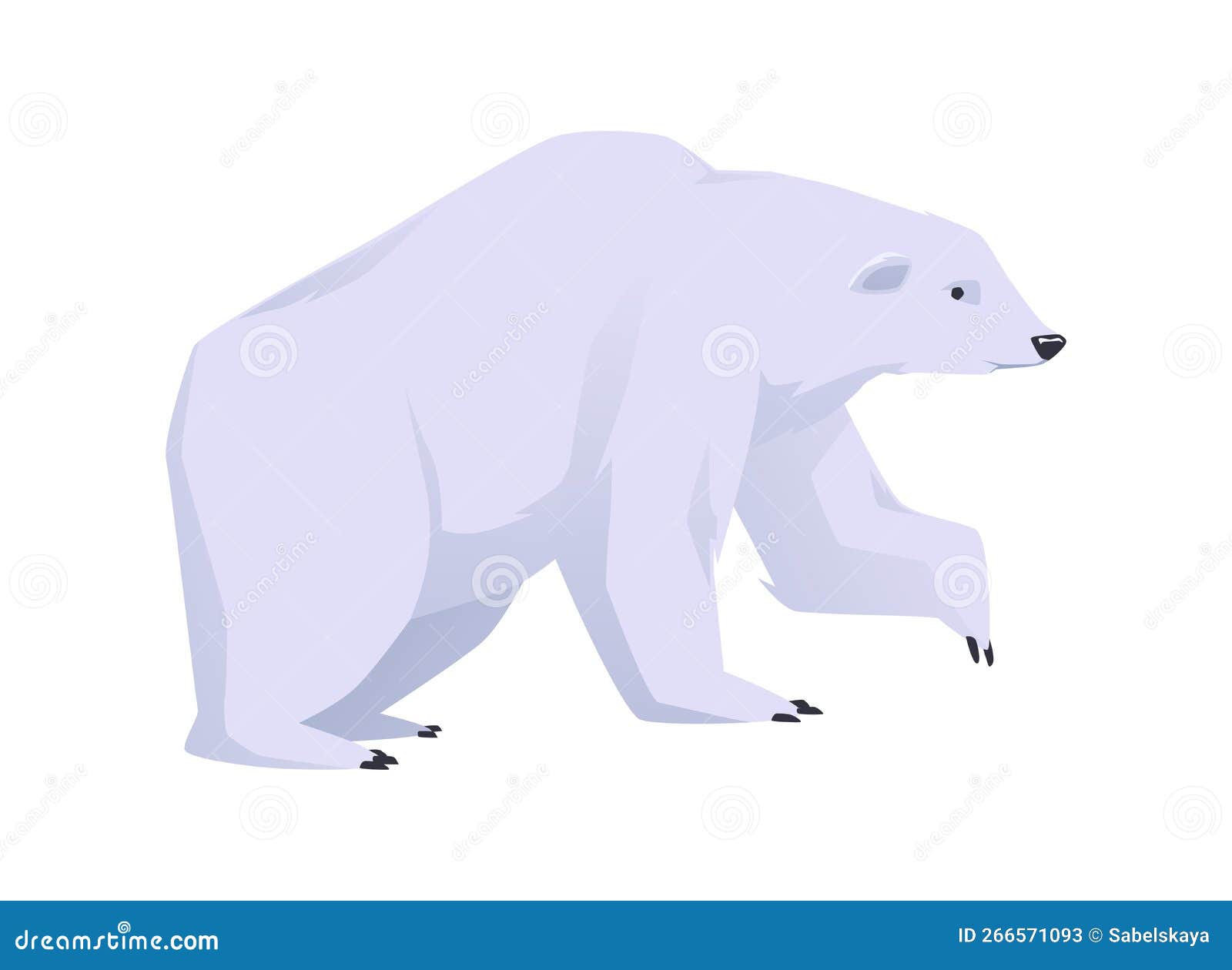 Sad Going Polar Bear Flat Style, Vector Illustration Stock Vector ...